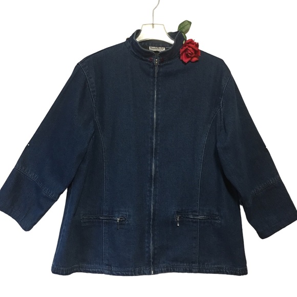 NorthStyle | Jackets & Coats | Vtg North Style Denim Barn Jacket Plaid ...